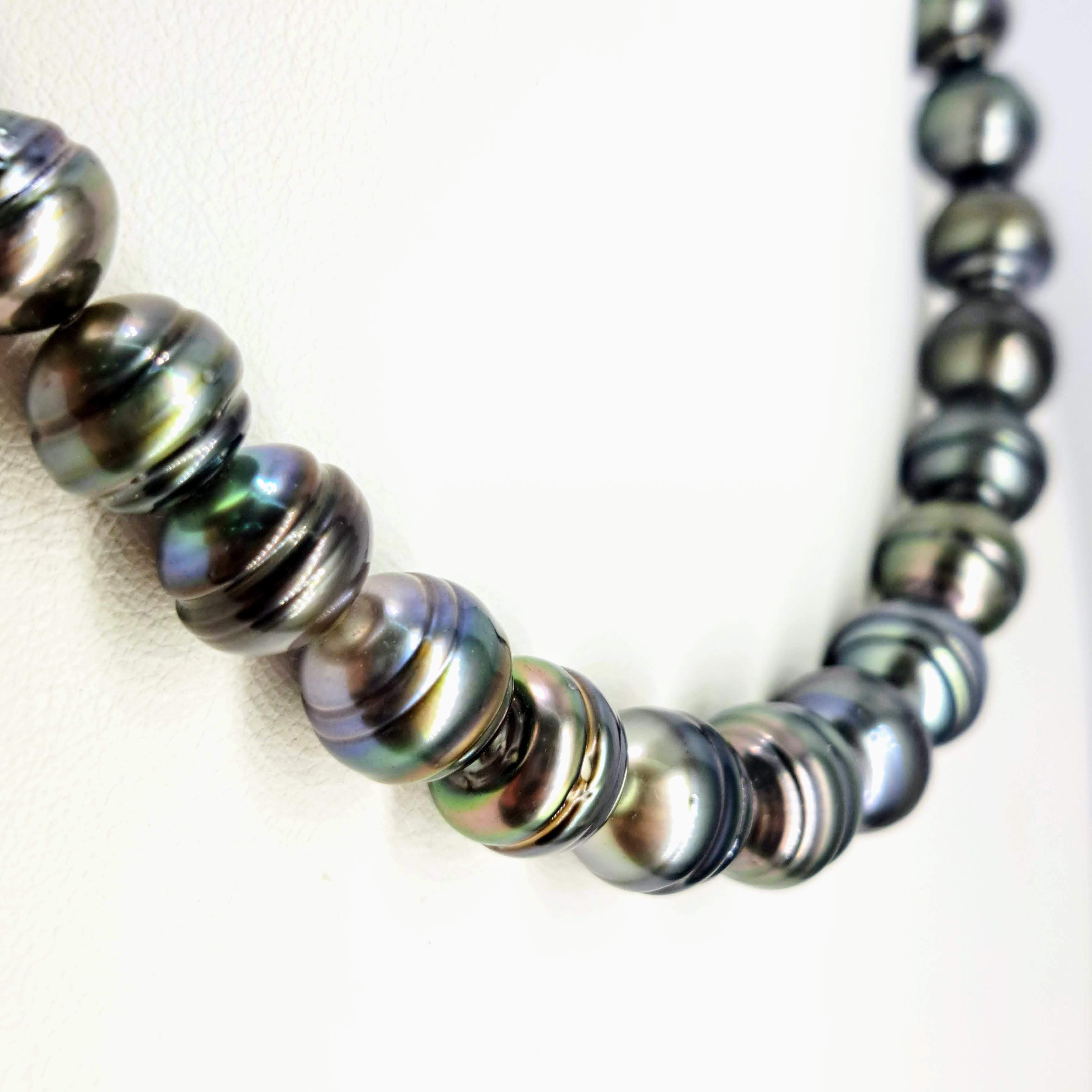 "Circled Stunner" 16" Necklace - Tahitian Circle Pearls, Gold Filled F ...