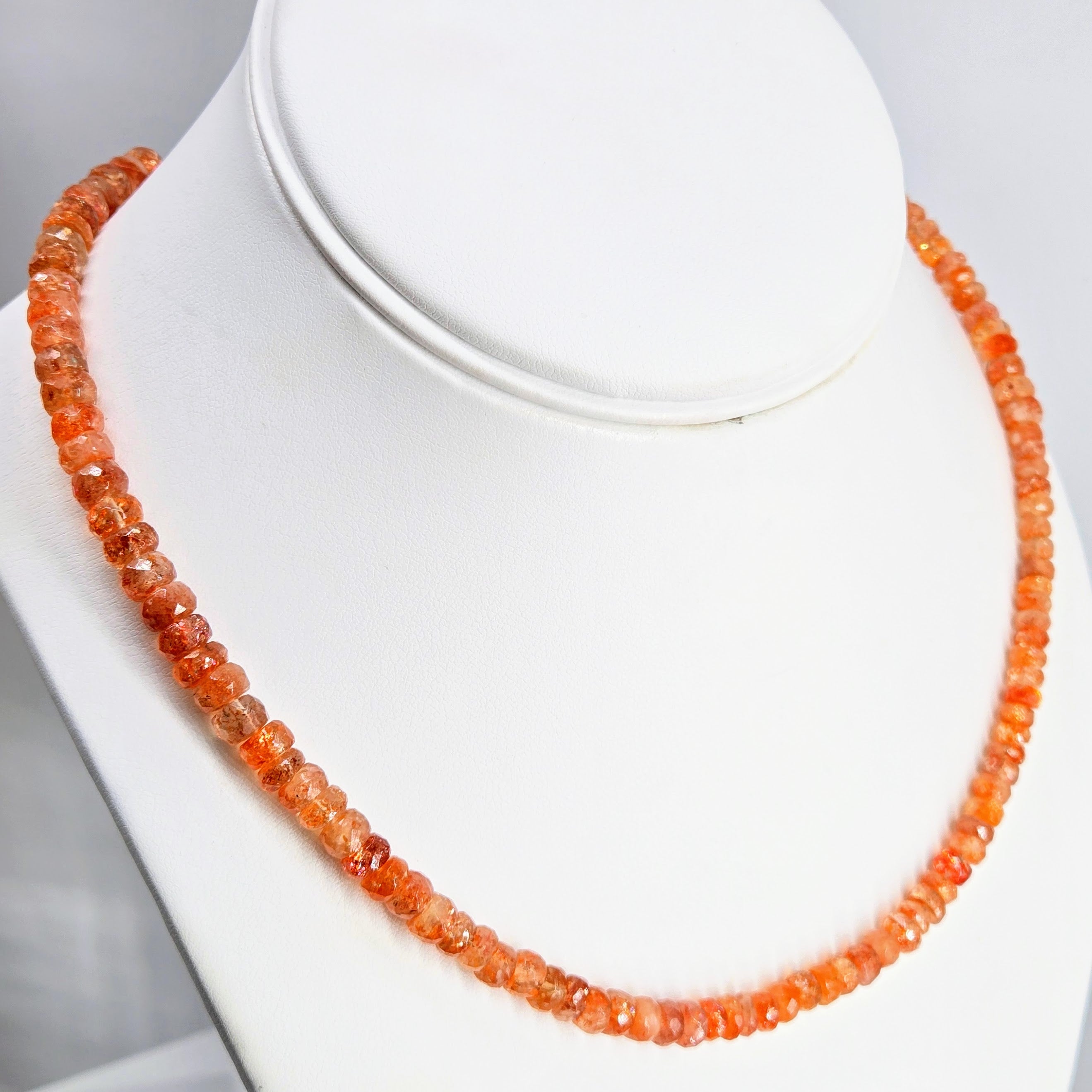"Sun Strand" 16" - 18" Necklace - Sunstone, Sterling – Key West Local Luxe